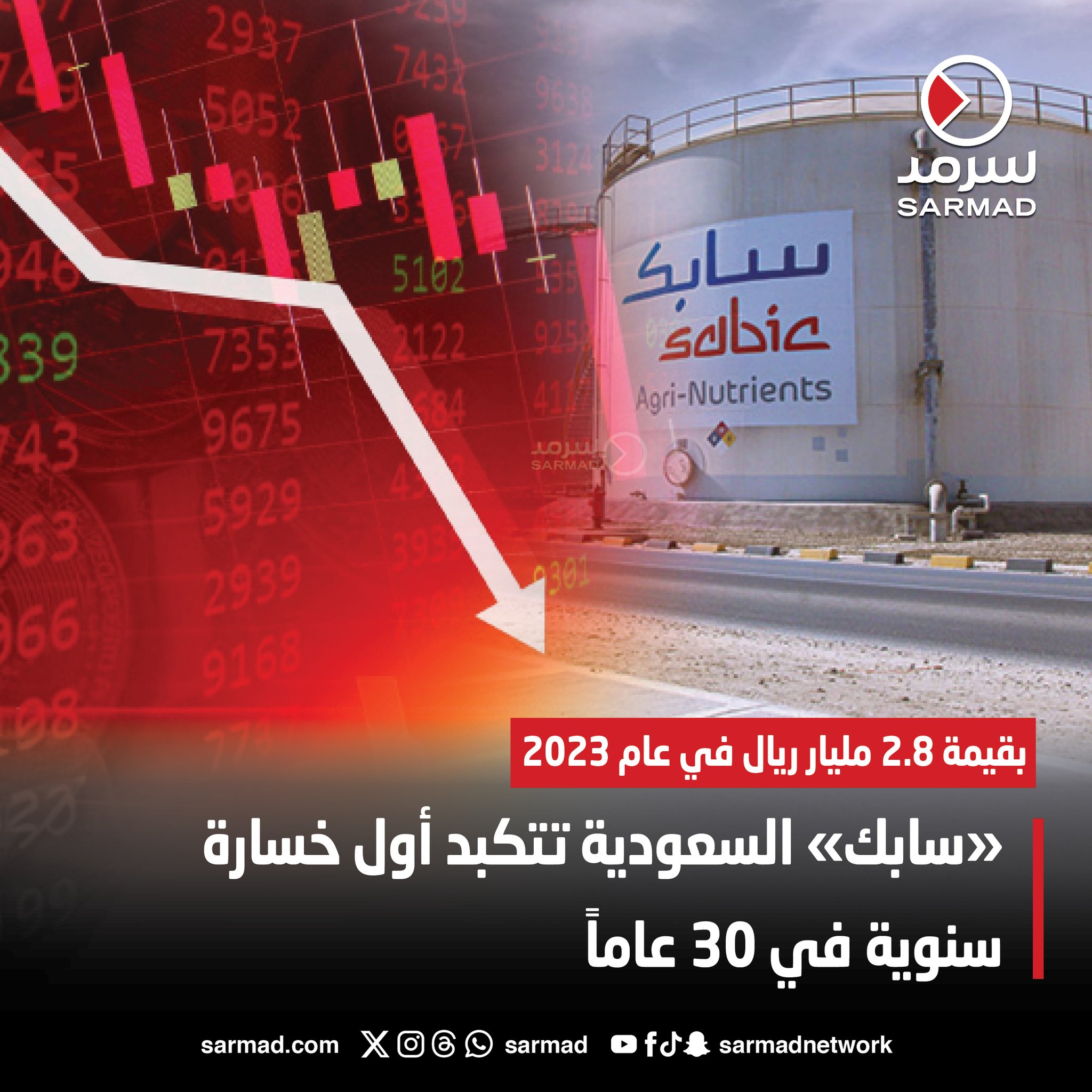 شبكة سرمد الإعلامية «سابك السعودية تتكبد أول خسارة سنوية في 30 عاماً