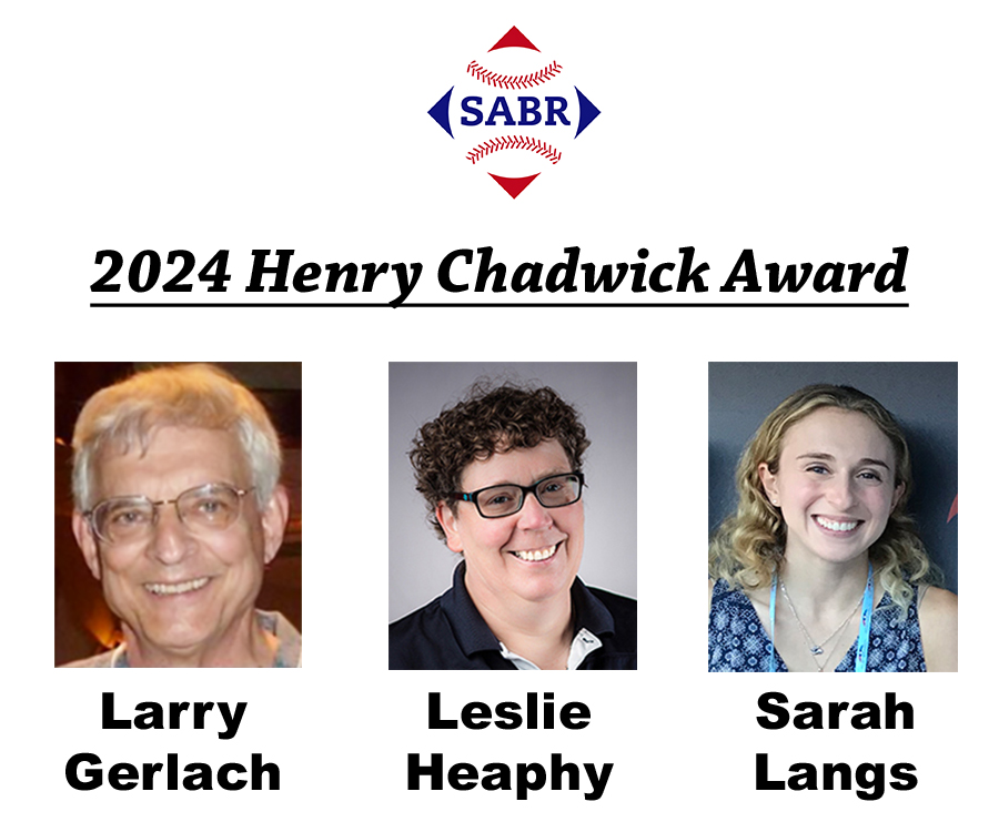 Awards season, continued: SABR’s Henry Chadwick Awards