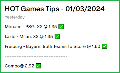 Premium Tips: Increase Drastically Your Chance to Win! • ComboBets