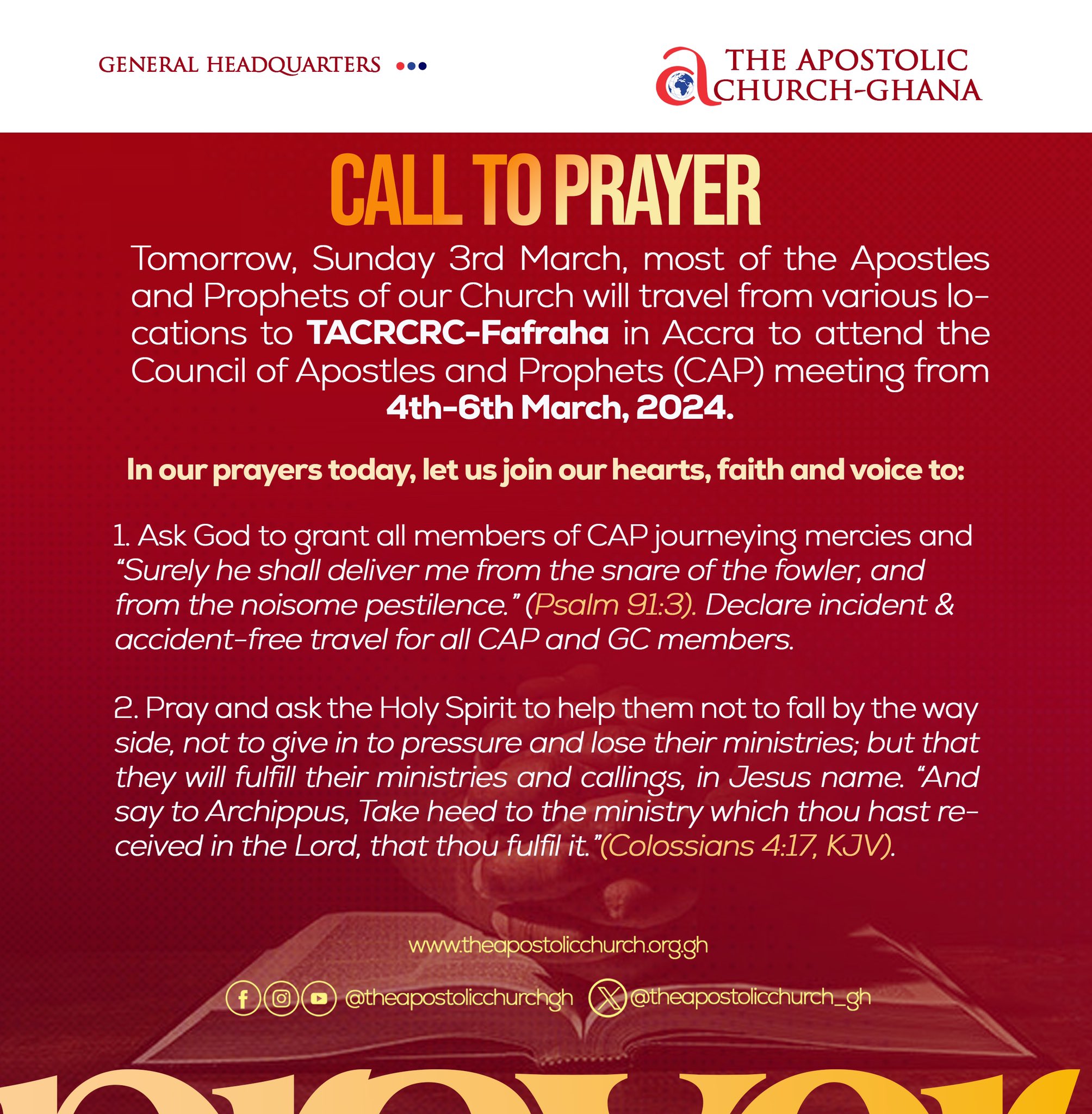 The Apostolic Church Ghana Logo The Apostolic Church Ghana Ho District