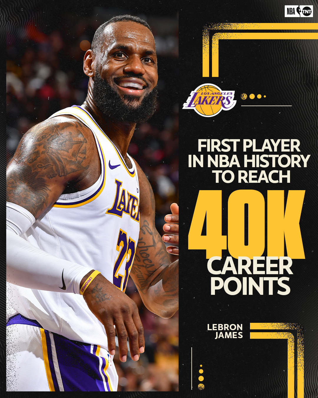 NBA on TNT X The King has a new crown. 40K CAREER POINTS FOR LEBRON https t gHbYsVgYST X