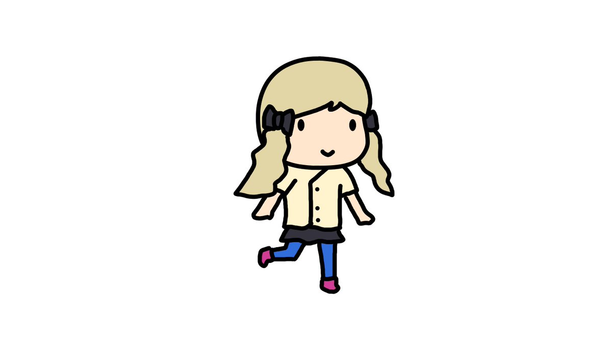 1girl Solo Twintails Chibi Blonde Hair Pantyhose Smile Illustration Images