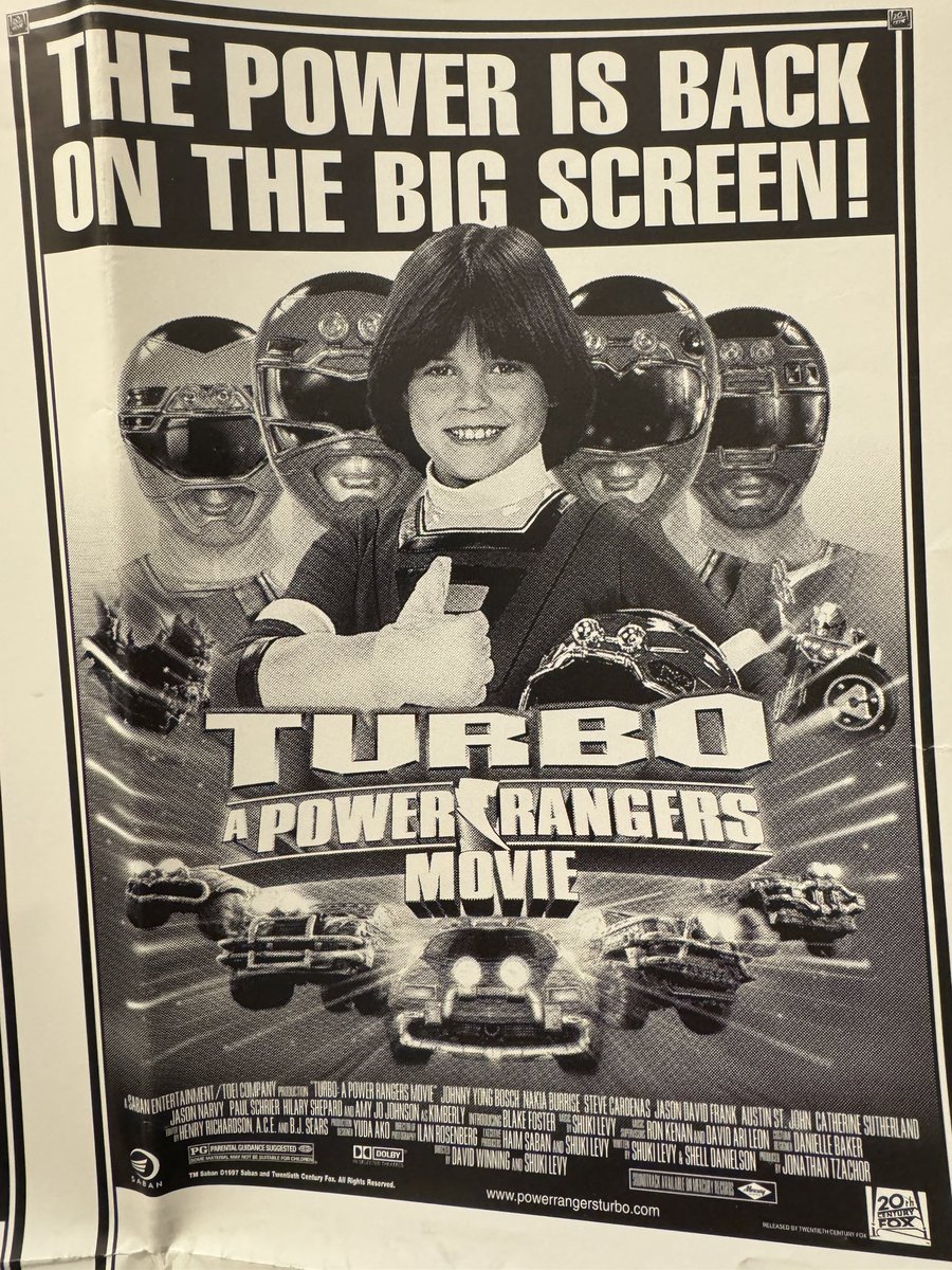 A Power Rangers Turbo Movie Poster