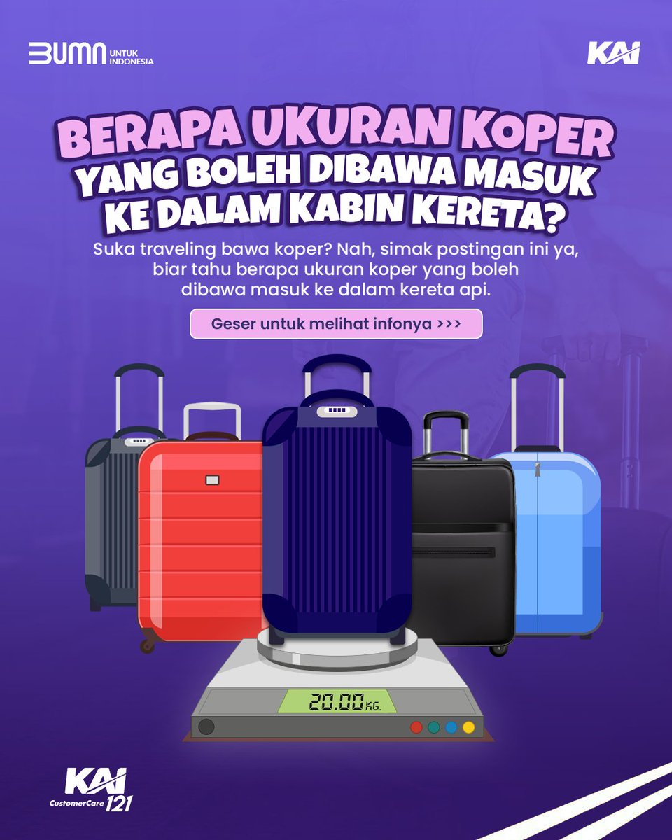 Batas Ukuran Koper yang Diperbolehkan Masuk ke dalam Kabin Kereta 🧳 Tim ...