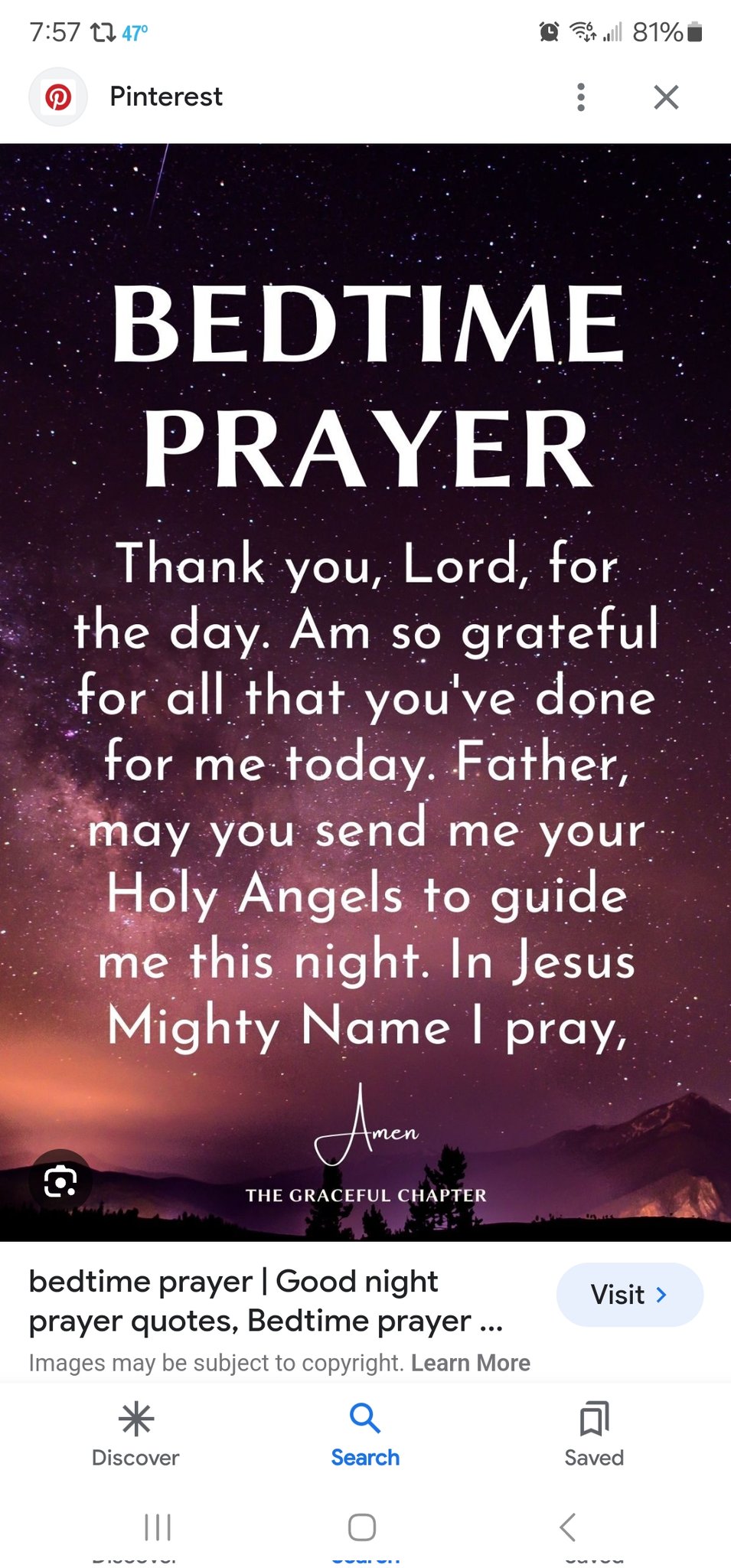 Good Night Prayer Quotes