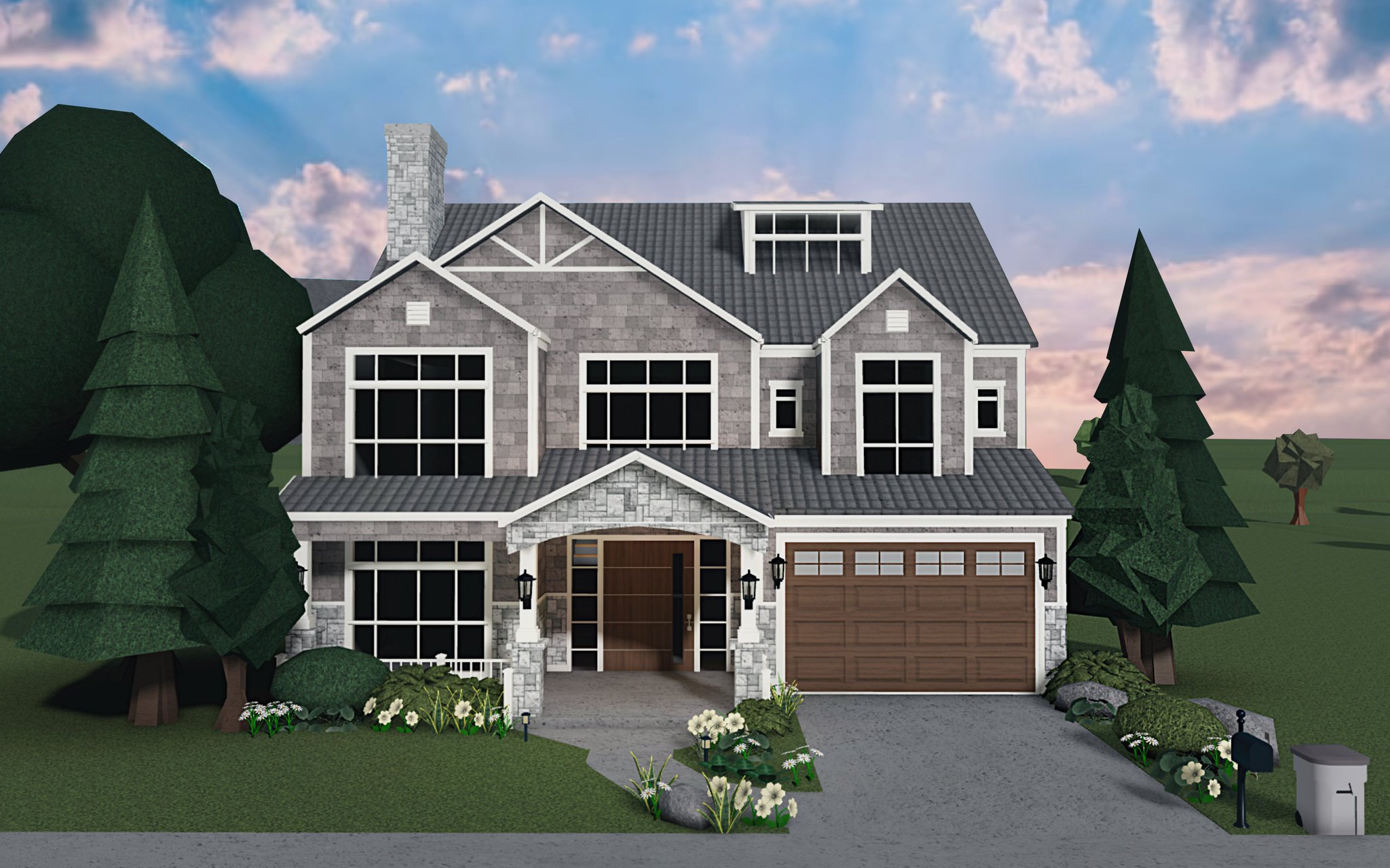 Blush Suburban Family Home Exterior Only Roblox