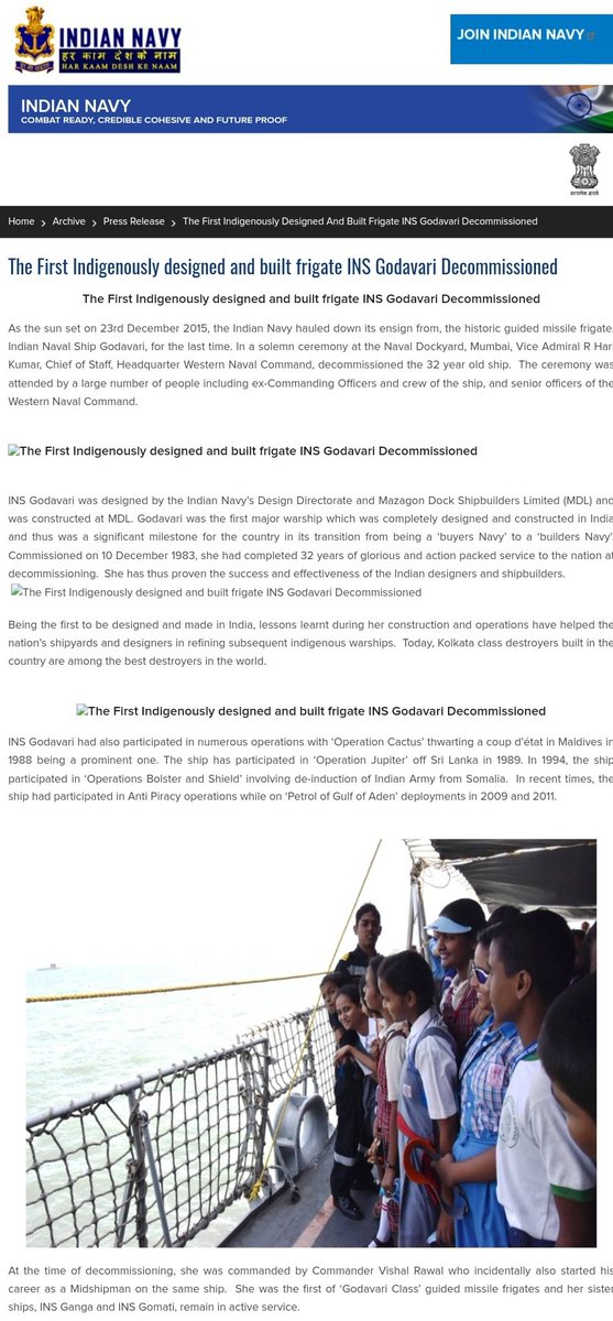 Ins Godavari Indias First Indigenously Designed Built Indian Navy A