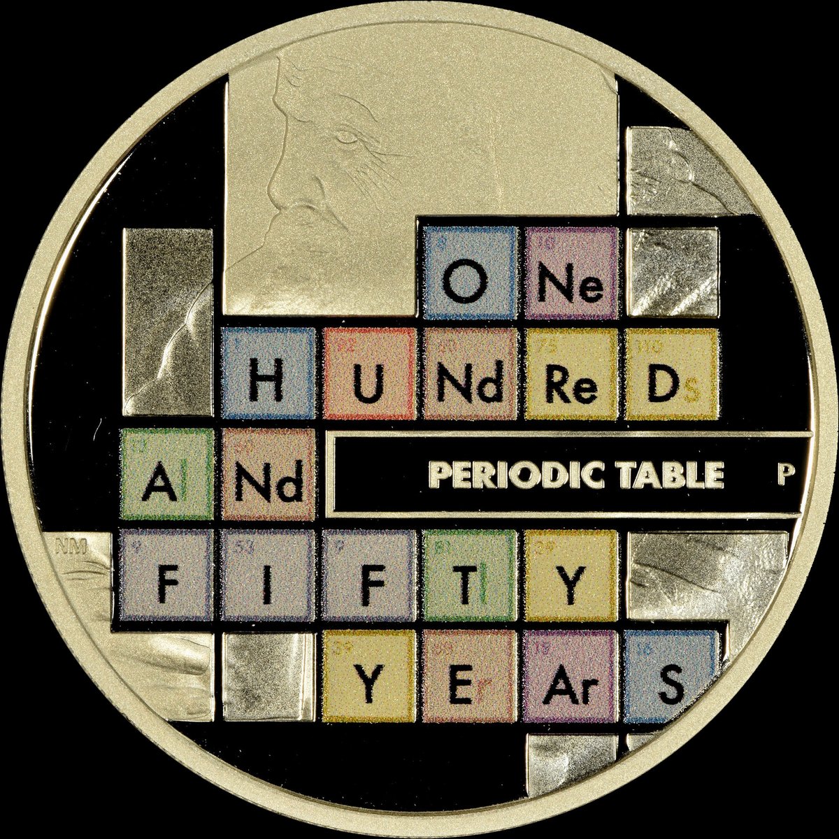 Periodic Table Coinage Metals Samples From Coins (89) In The Periodic