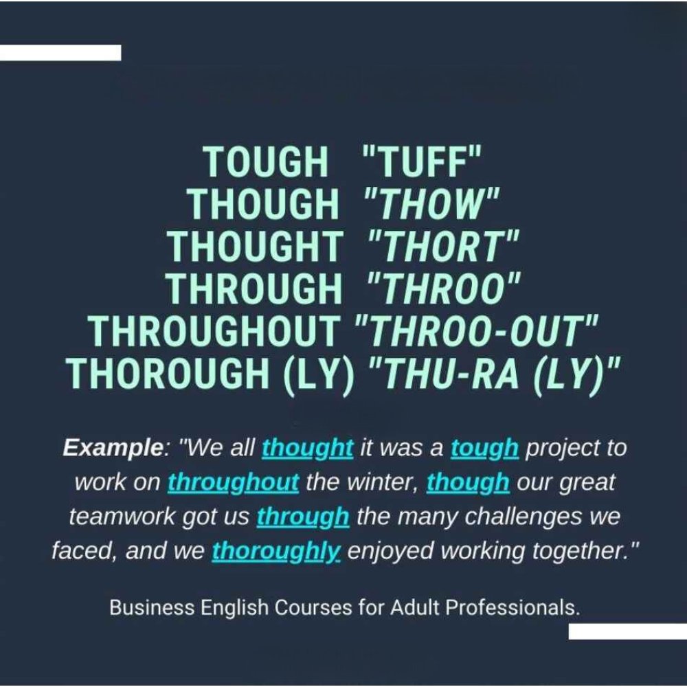 English Pronunciation Though Thorough Through