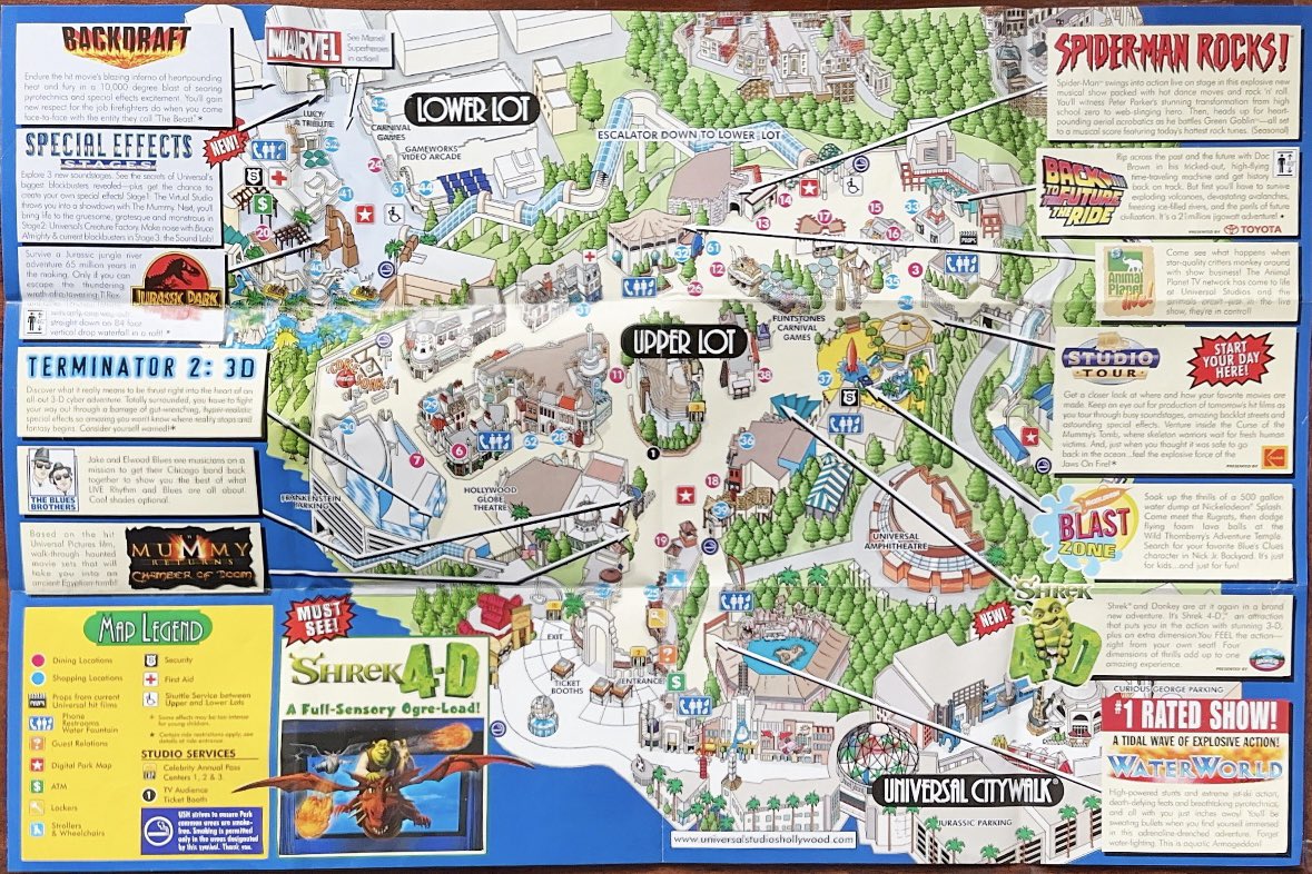 Universal Studios California Park Map 2012 Universal Studios Hollywood