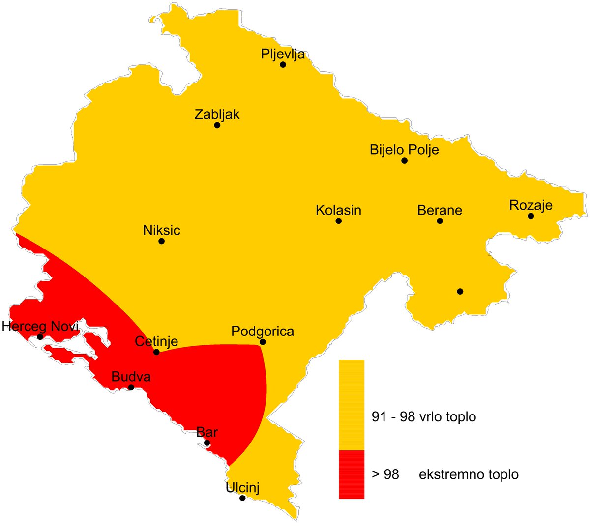 Montenegro Climate Map
