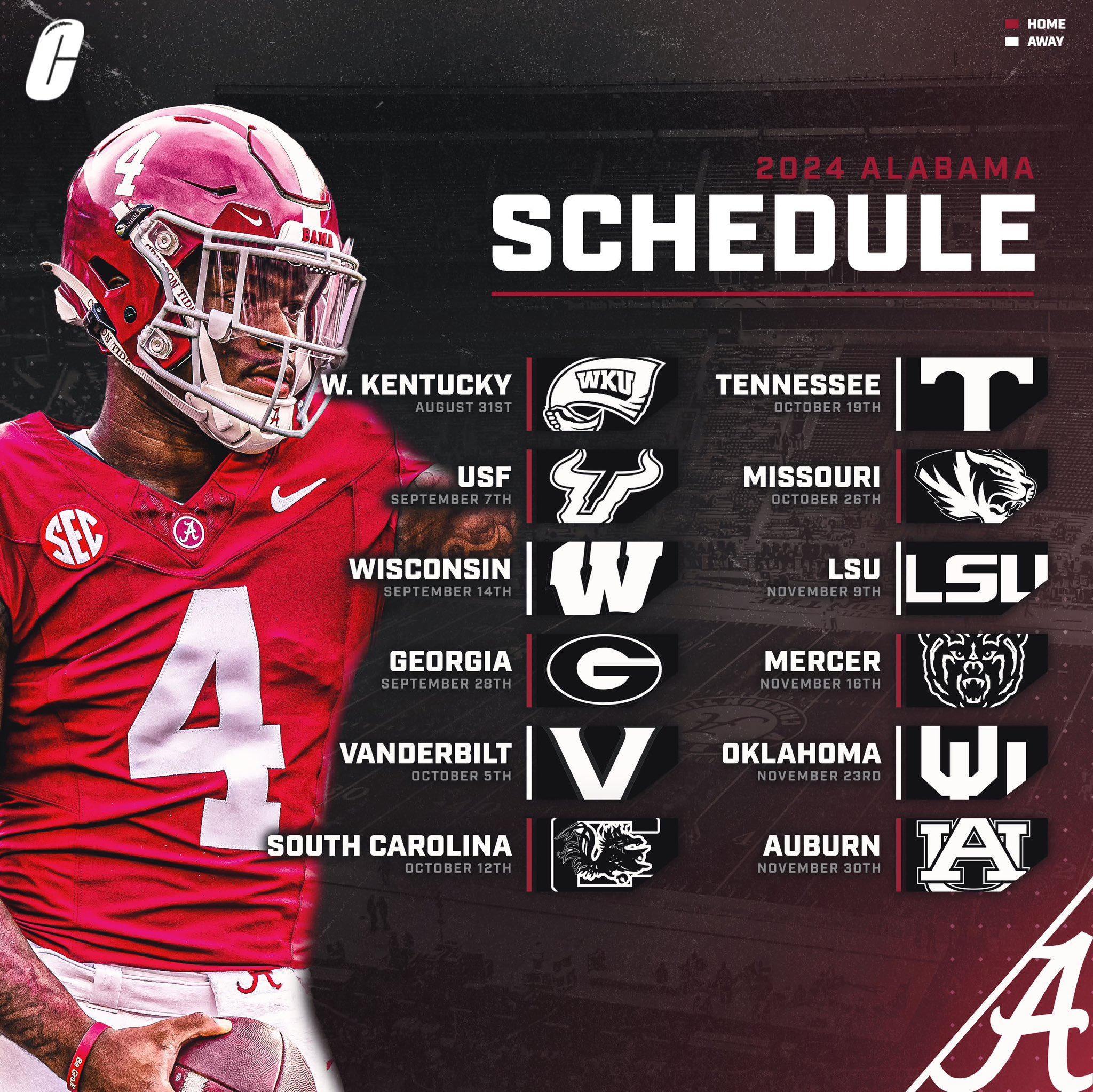 Alabama football scheudle store