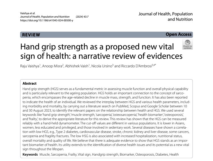 The Sarcopenia Prevention Project Have you read “Hand grip strength as ...