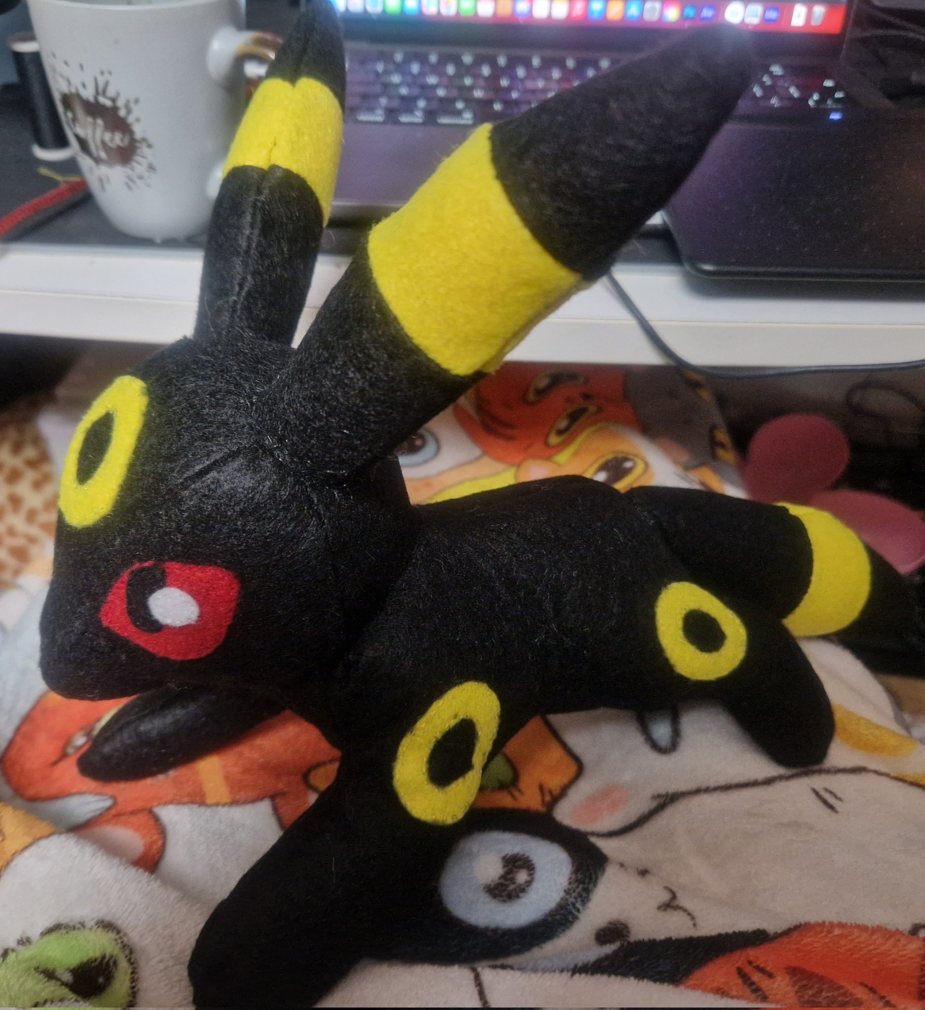 Umbreon Plush Pattern Moon Baby Umbreon Beanie Plushie,Dark Type, Fox,