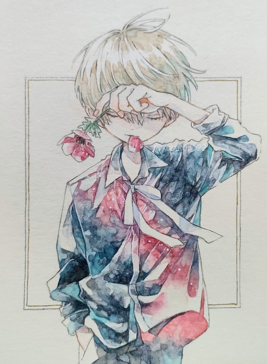 作風が気に入ったらフォローしてください透明水彩で描いてますよろしくお願いします」|檸(ねい)のイラスト