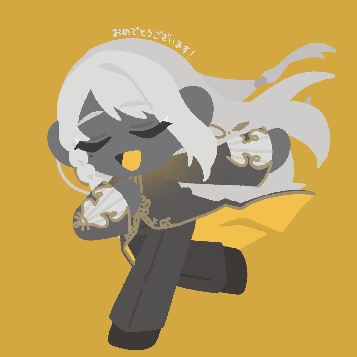 solo closed eyes long hair mole under eye chibi simple background mole ...