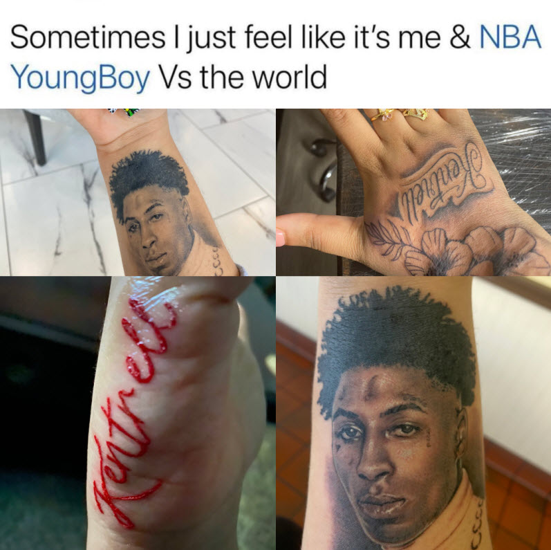 Nba youngboy face tattoo | Orangetattooshop.com