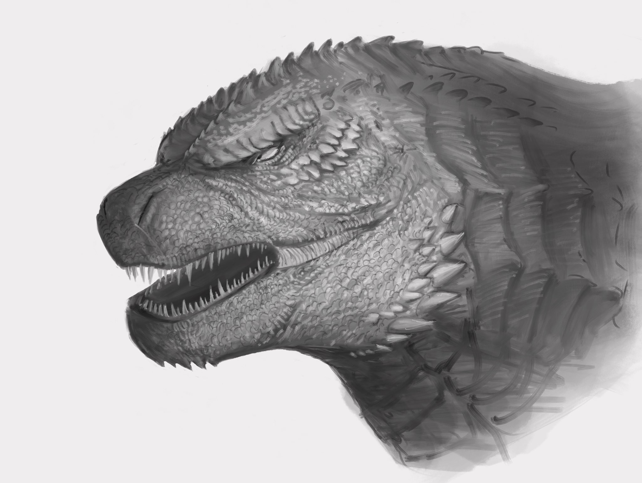 Godzilla 2014 Drawing Head