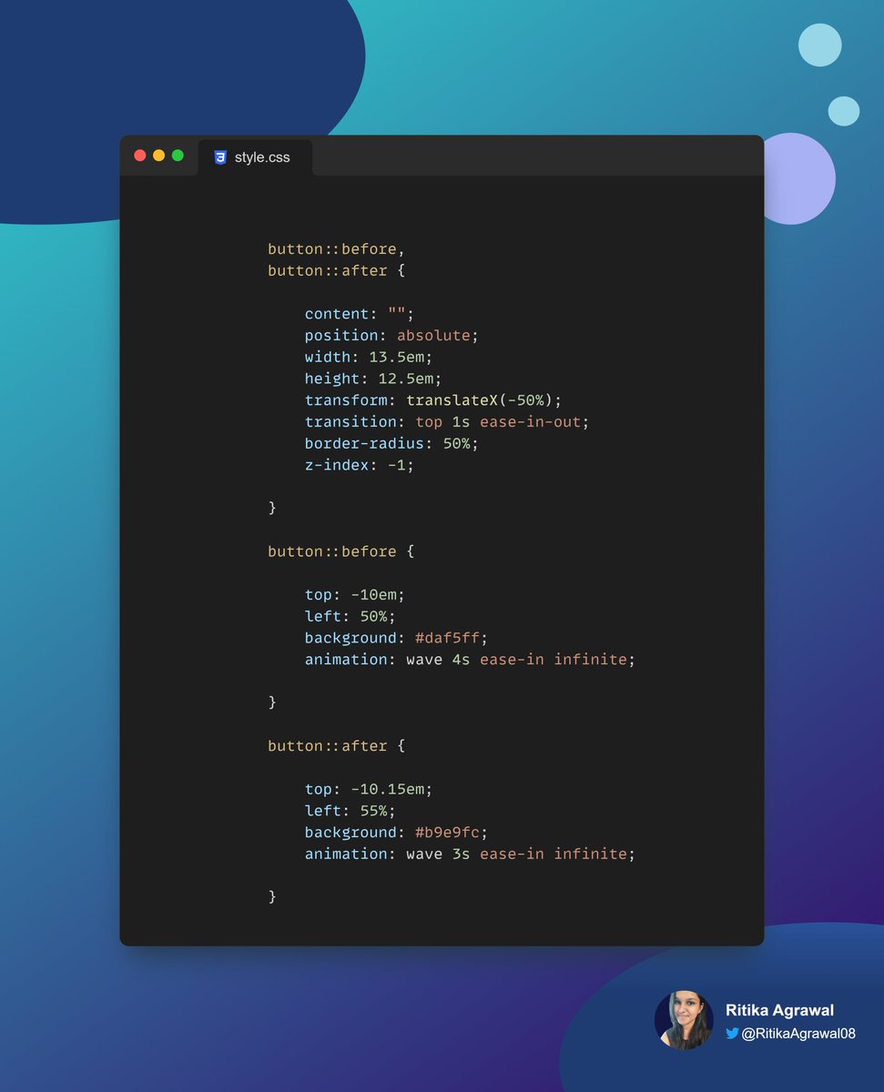 🔸button Wave Animation In 5 Simple Steps With Css🔸 A Thread🧵⬇️ Thread From Ritika Agrawal 0237