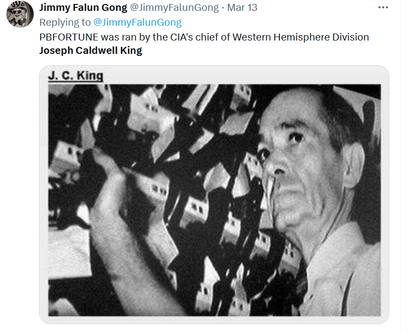 @iloveblusky Joseph Caldwell King ..officially retired from the CIA in 1967 but soon came back ...