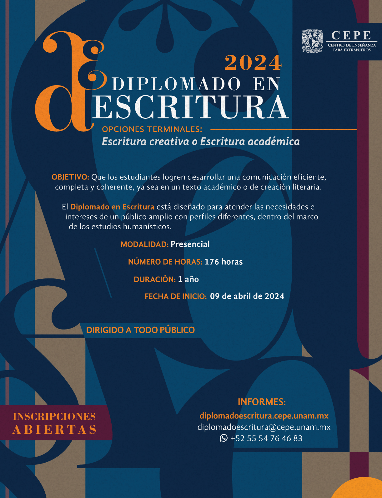 Cartel Del Centro De Escritura