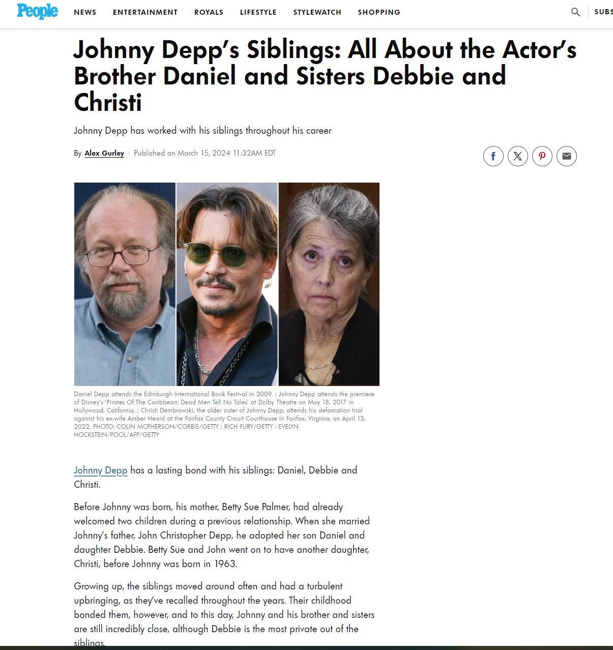Johnny Depp Siblings