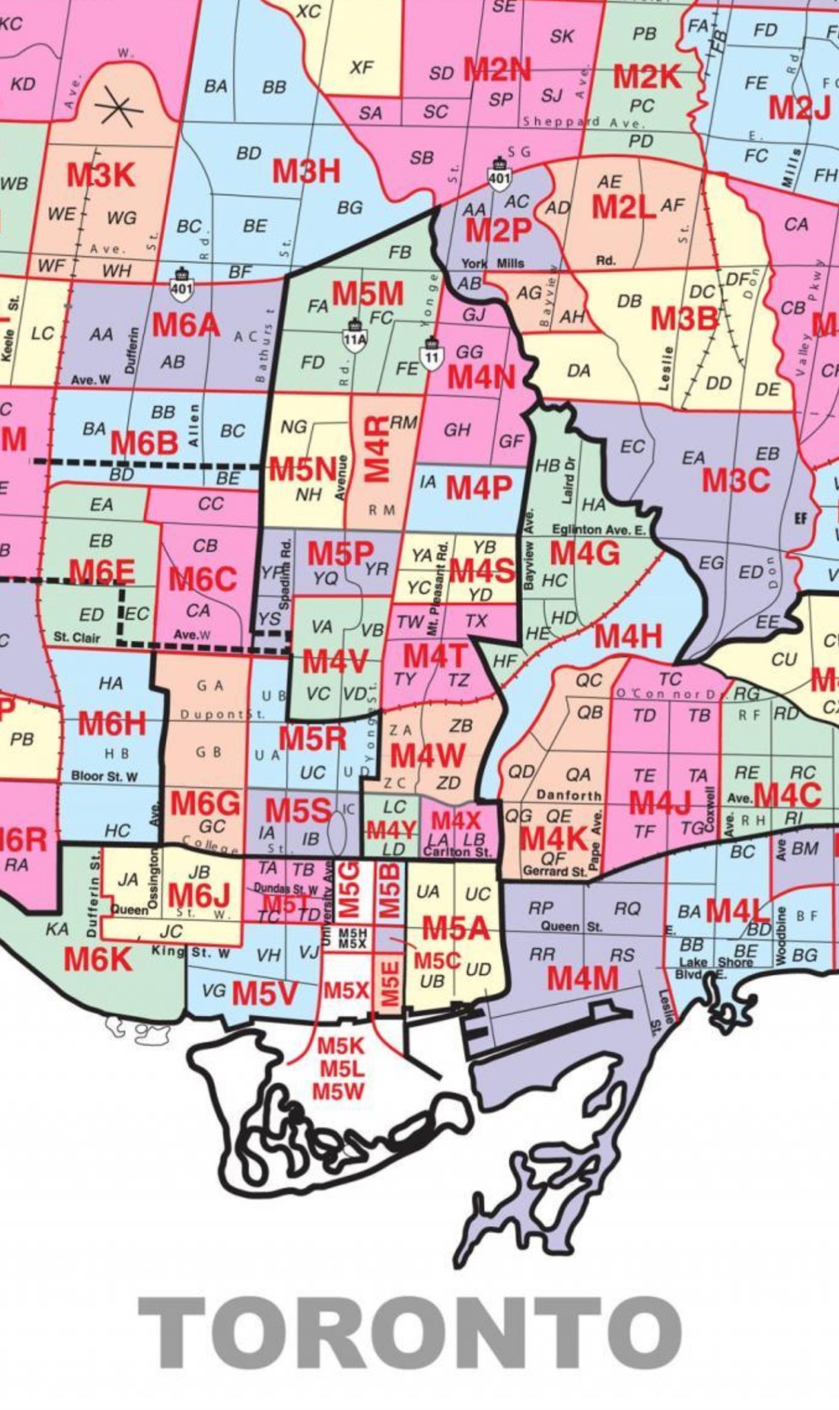 Toronto Canada Zip Code Map