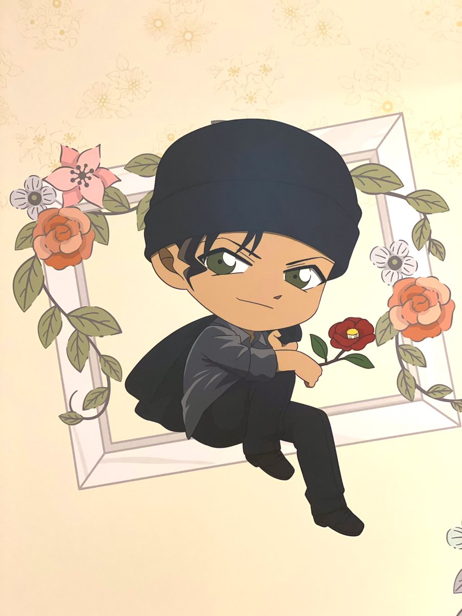 「カフェの壁のデフォルメの赤安みんな撮ってきたのでおすそ分け 」|🐱SYEI(しぇい)🐱のイラスト