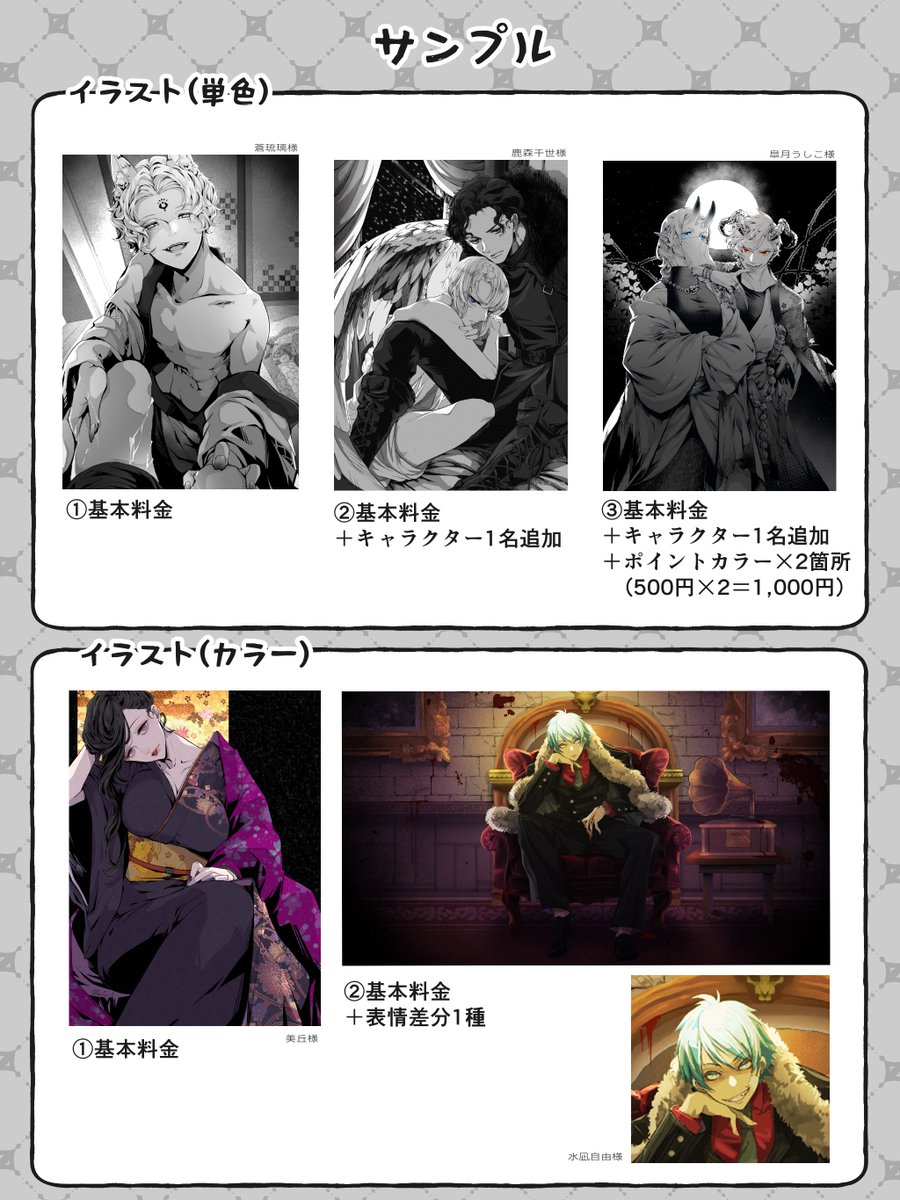 「ひとつに絞れない己の好みを詰め込んだ結果🤍🖤」Suicoの漫画