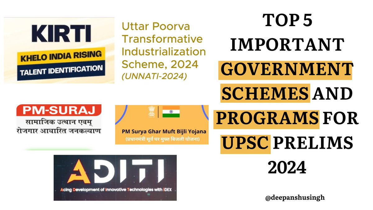 Top 5 Important Government Schemes and Programs for #UPSC Prelims 2024 ...
