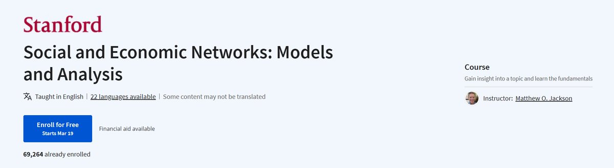 Stanford University offers free online courses. No fees or textbooks ...