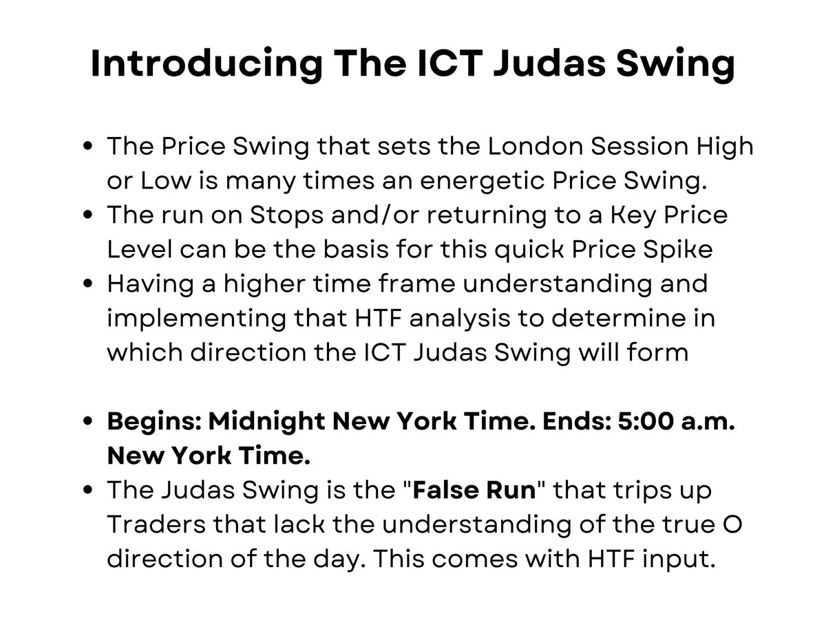 ICT JUDAS SWING Understanding The ICT Judas Swing💎 A Thread🧵 - Thread ...