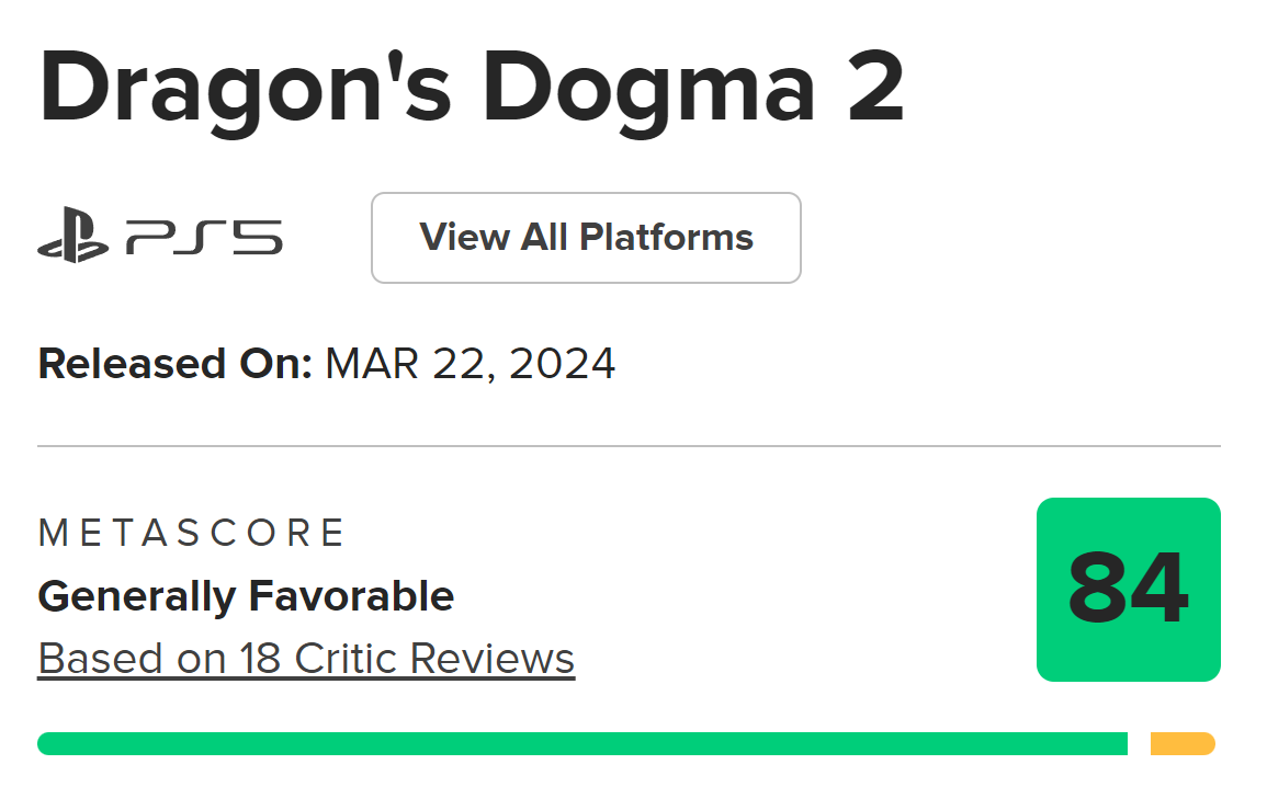 Dragon's Dogma 2 - Review Thread Capcom - Reviews | ResetEra