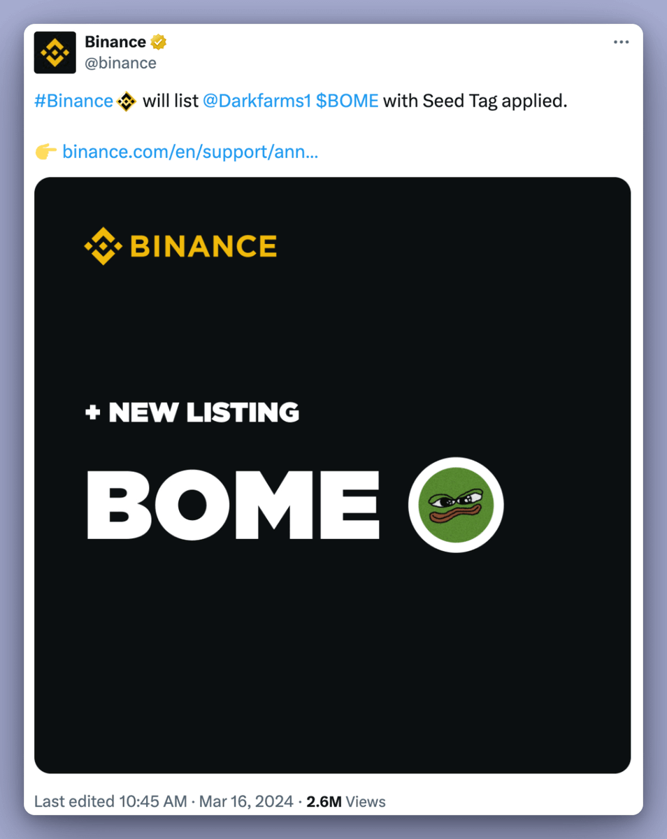 $BOME went from $30M to $2B mcap in just two days. Instead of buying it ...