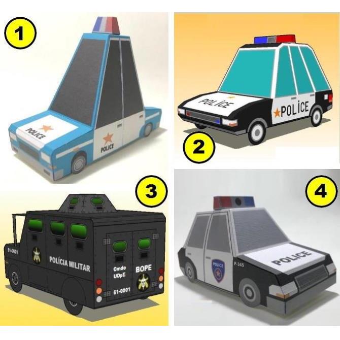 Papercraft Police Car Sport Car Mustang Barricade | Paperzone VN