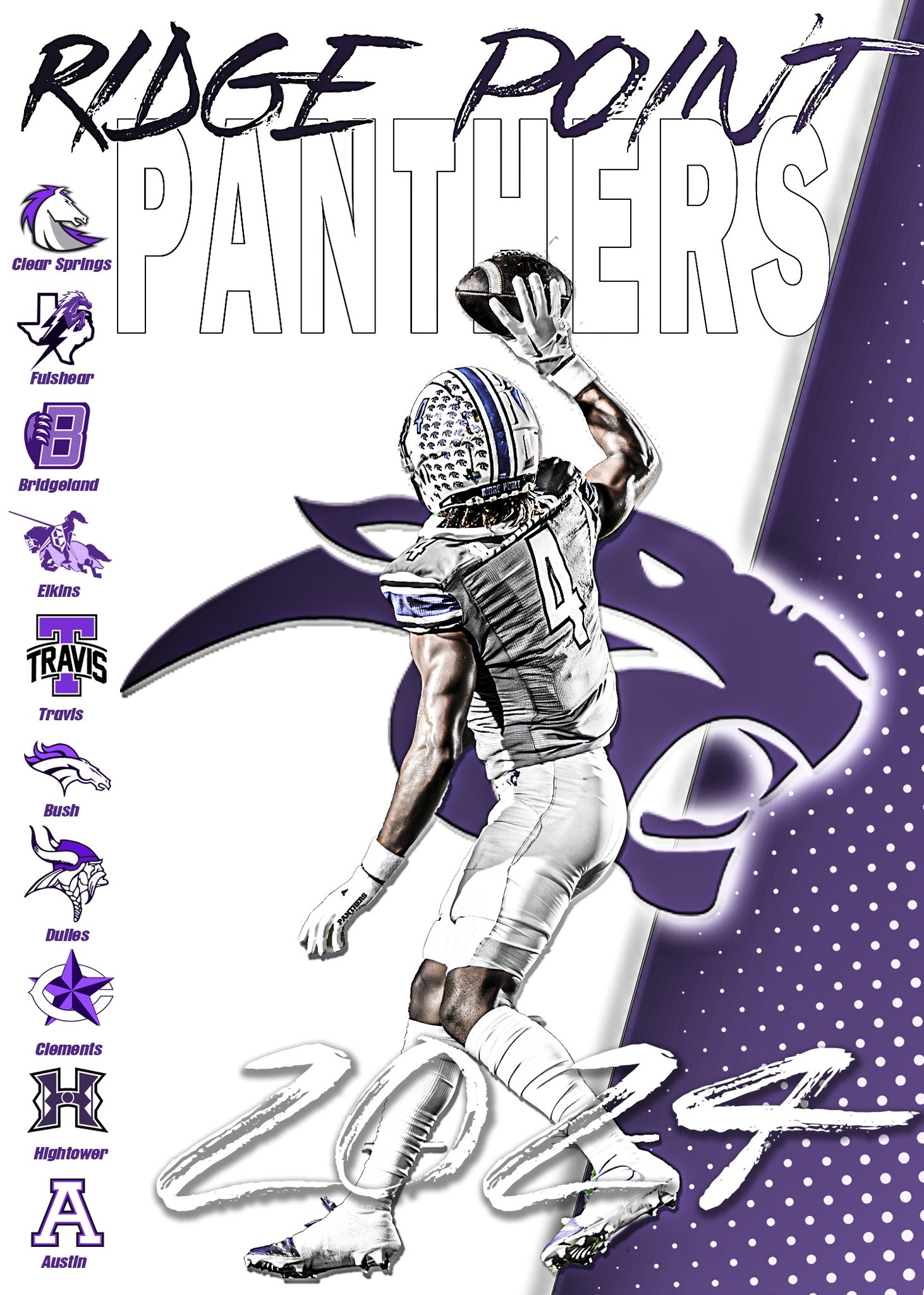 Ridge Point Panther Logo NCAA High Point Panthers Round Logo