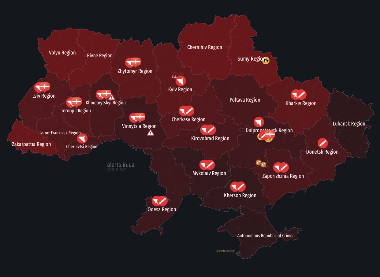 Alarm Map Ukraine Ukraine Country Map Alarm Red Bordering Stock Vector