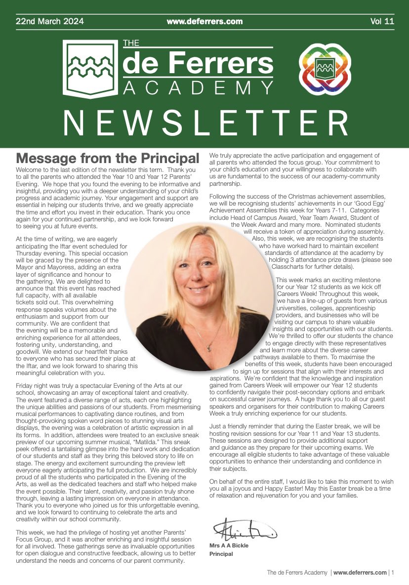 Welcome to The de Ferrers Academy