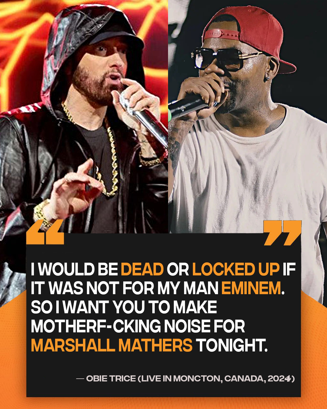 Obie Trice 2024 Obie Trice Pays Respect To Nate Dogg (Live In Moncton,