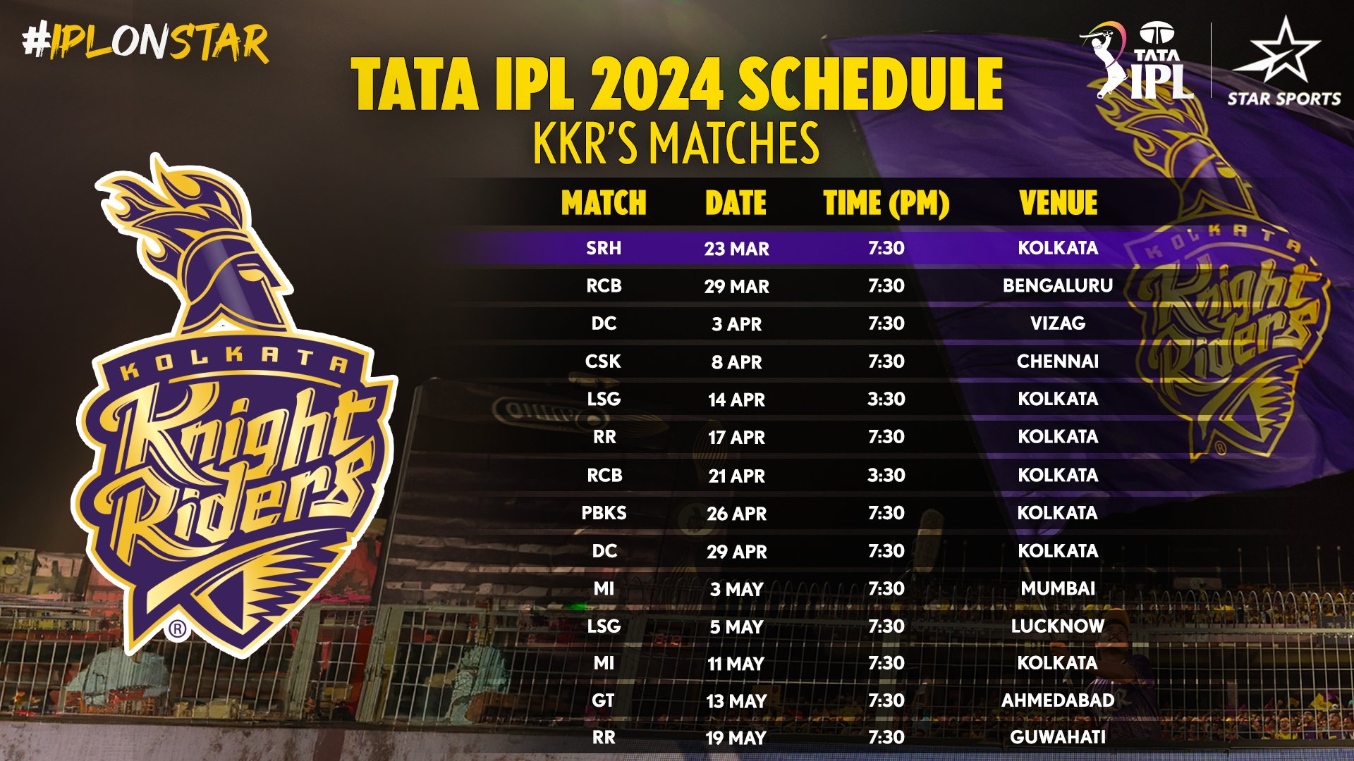 Logotipo Kkr Hd 2024 DC Vs KKR IPL 2024 Toss And Pitch Report: The