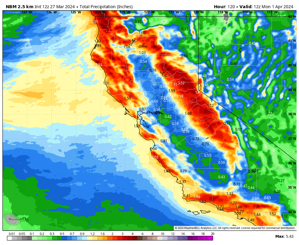 Precipitation Map California