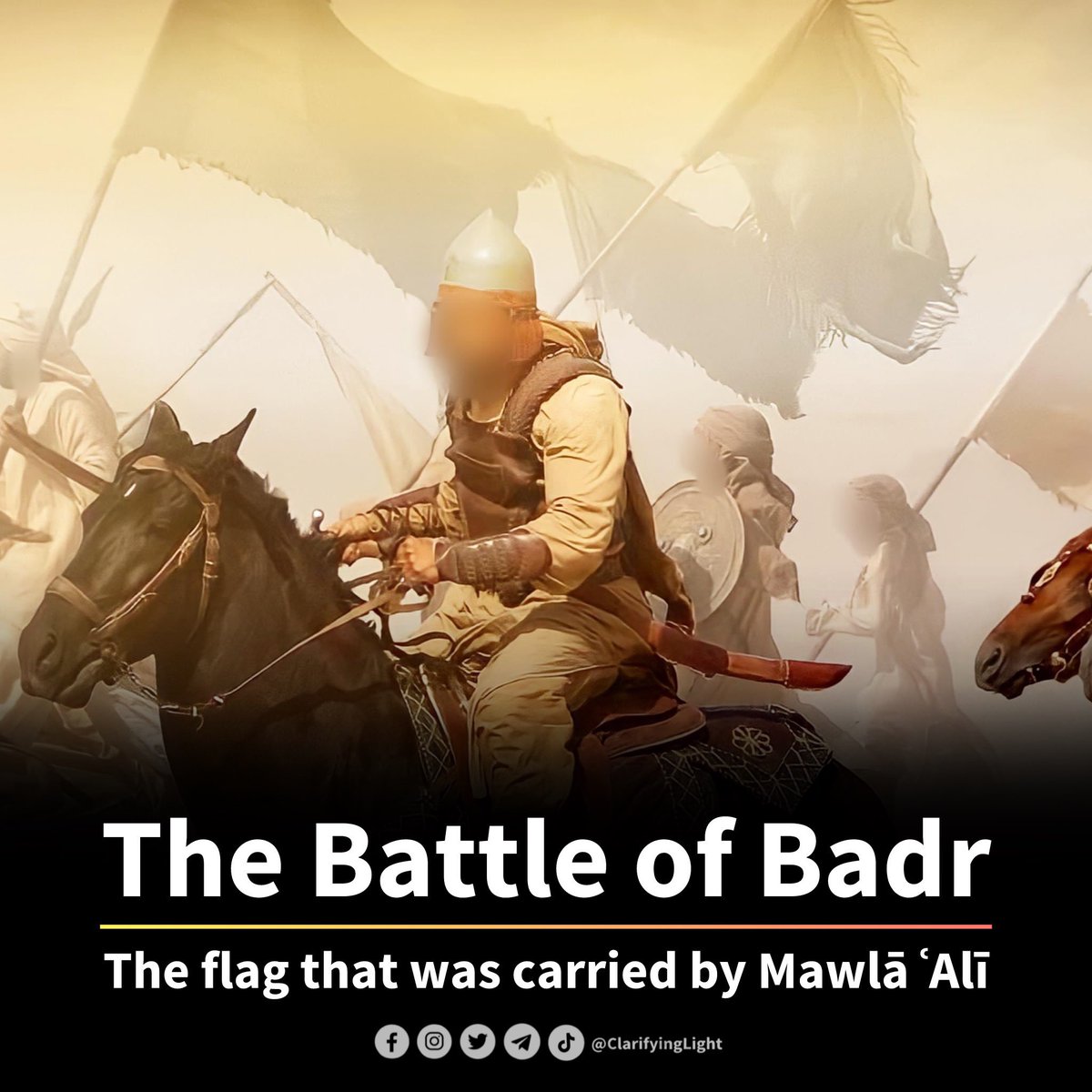 On the Day of Badr, the flag of the Muslims was made from the scarf of ...