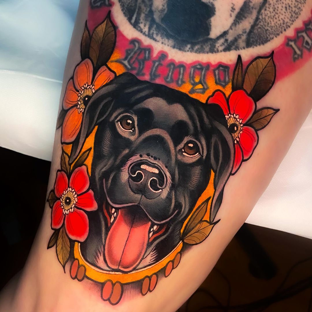 Neo Traditional Dog Tattoos