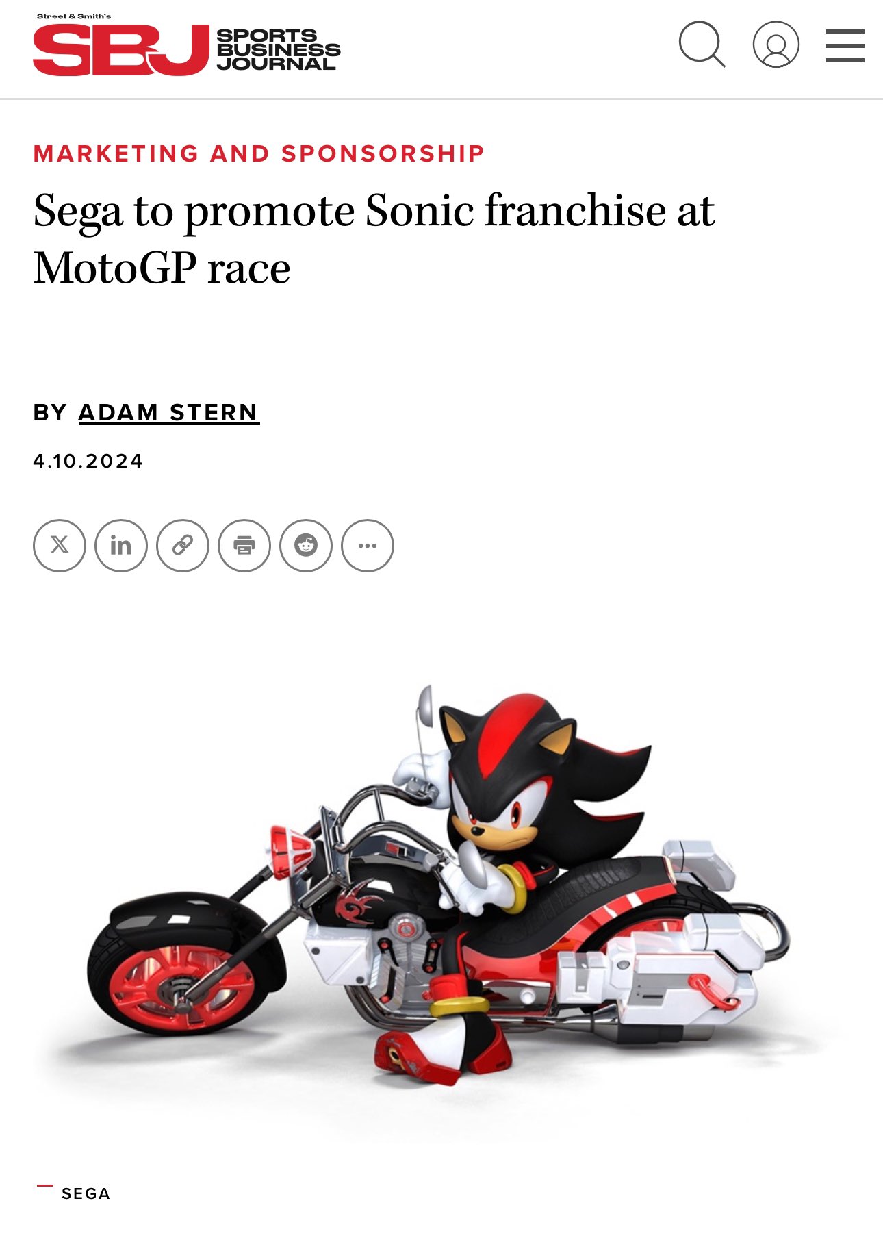 Shadow The Hedgehog On A Motorcycle