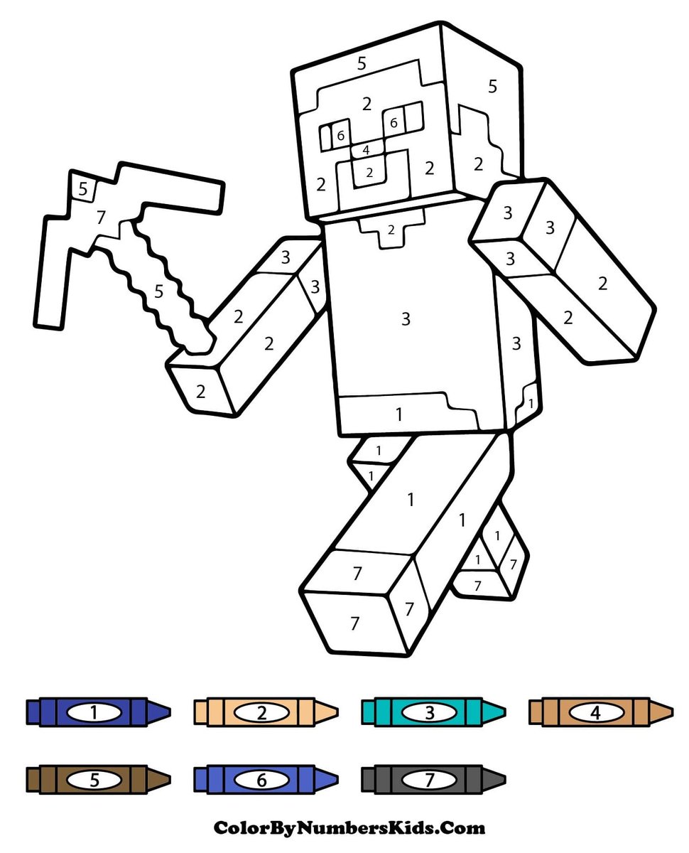 Minecraft Coloring Pages By Number