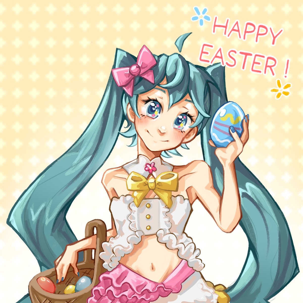 初音ミク 「Happy Easter with Miku ! 」|meekieのイラスト