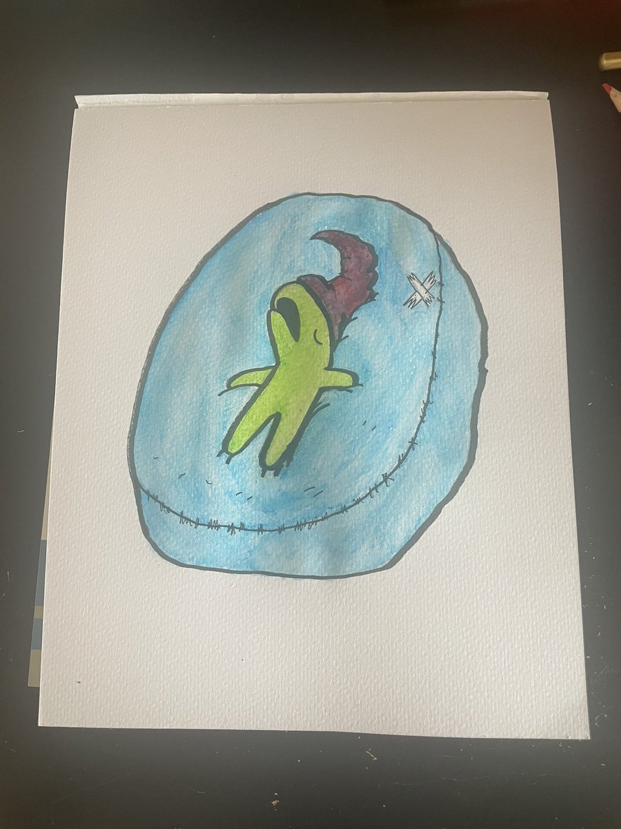 「painted a sleepy glep with watercolors i」|solarのイラスト