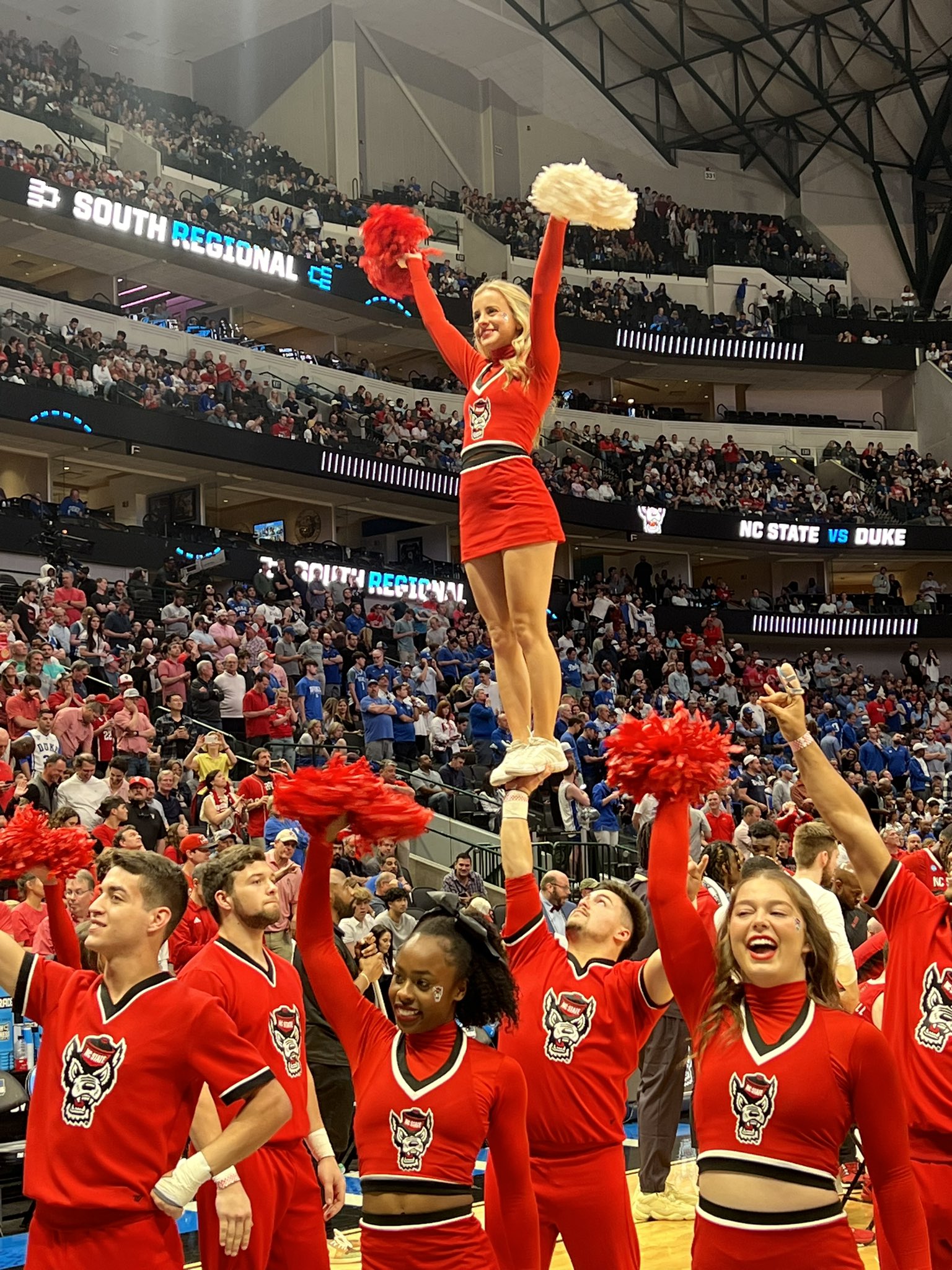 Nc State Cheerleading T Shirts Men's Adidas White NC State Wolfpack