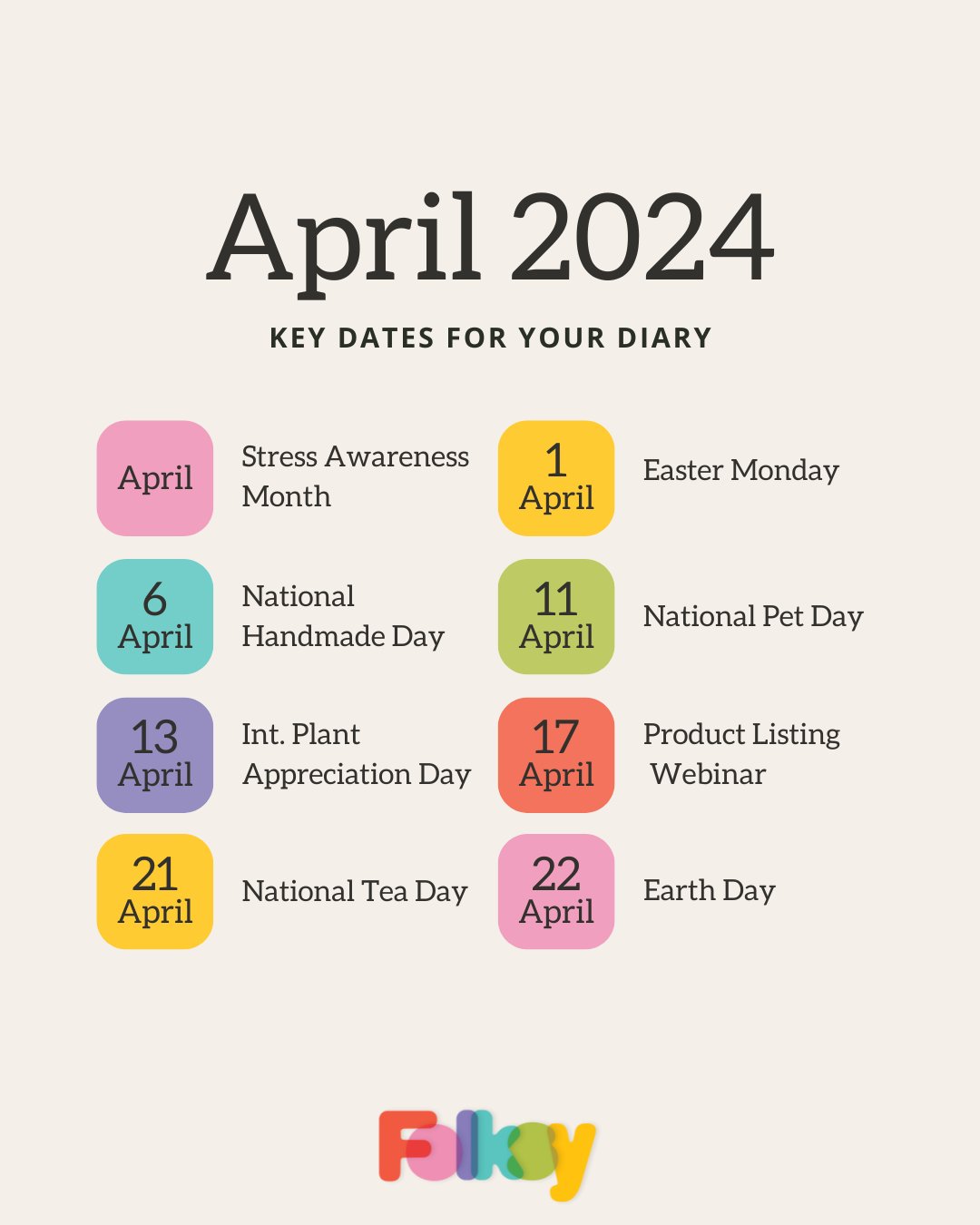 Important Dates In April 2024
