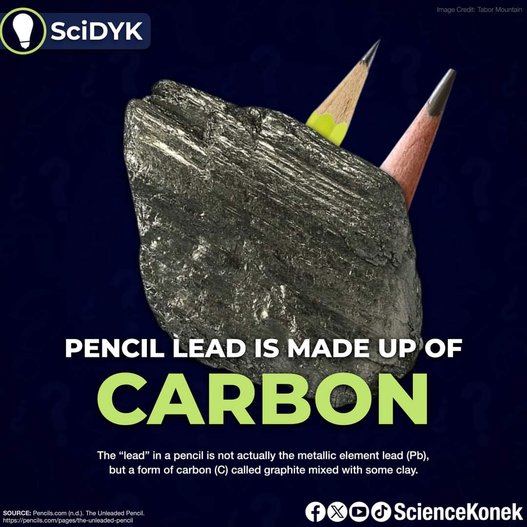 ScienceKonek X SciDYK Believe it or not one of the basic components in our bodies and the pencils lead are made up of